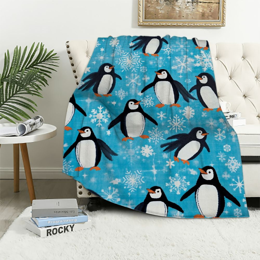 Nawypu Penguin Throw Blanket, Adorable Super-Soft Extra-Large Fluffy ...