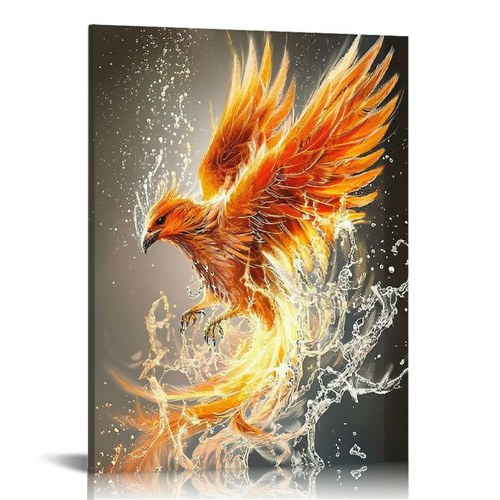 Nawypu Phoenix Poster,Dragon Puzzle,Mystical Fire,Canvas Wall Art For ...