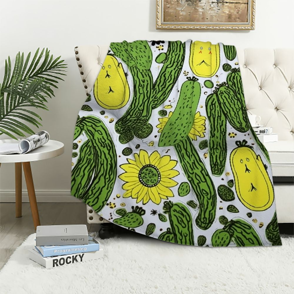 Nawypu Pickle Pattern Throw Blanket Pickle Gift Funny Pickles Blanket ...