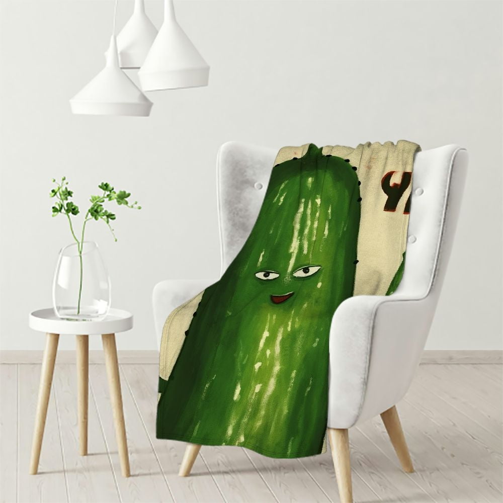 Nawypu Pickle Throw Blanket, Flannel Cute Pickles Themed Stuffed Animal ...