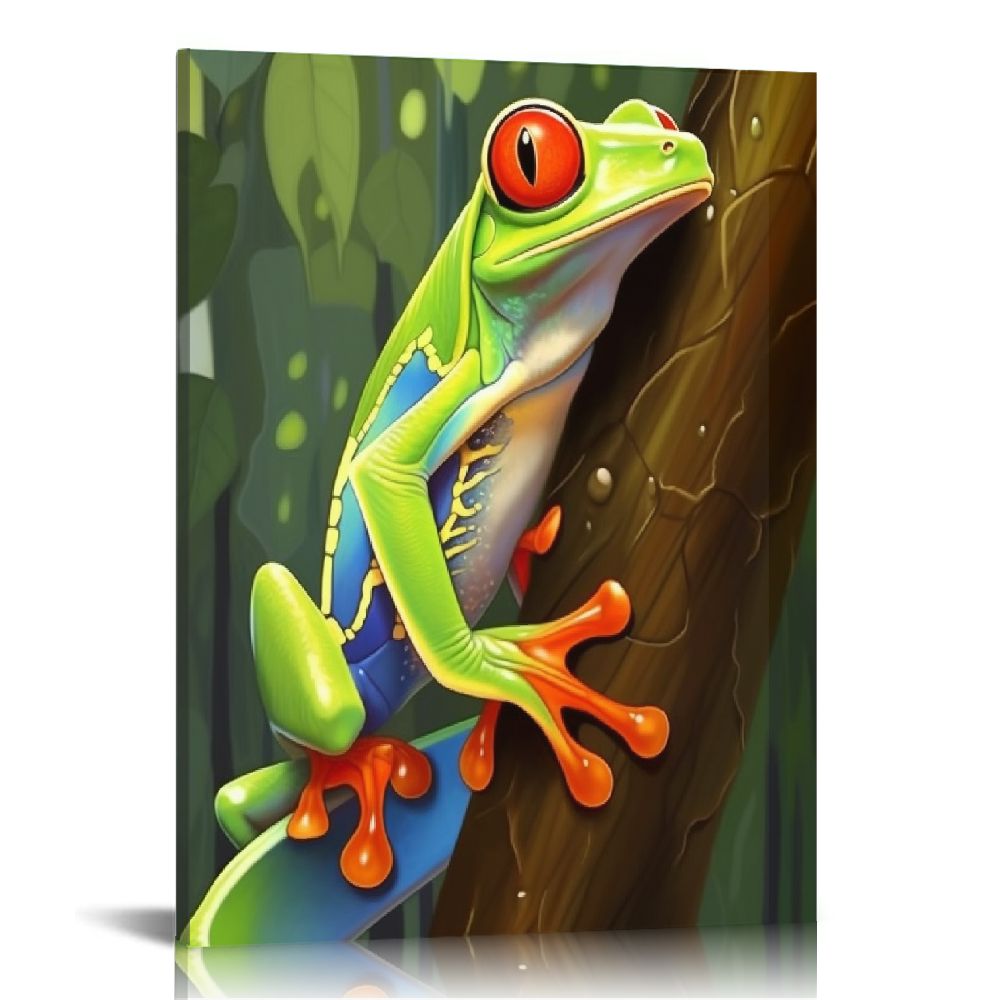 Nawypu Picture Decor Red Eyed Tree Frog Poster Decorative Painting ...