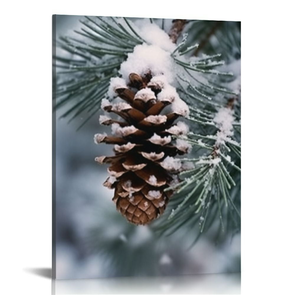 Awypu Pine Cone Wall Art Canvas Prints Christmas Picture Pine Cone ...