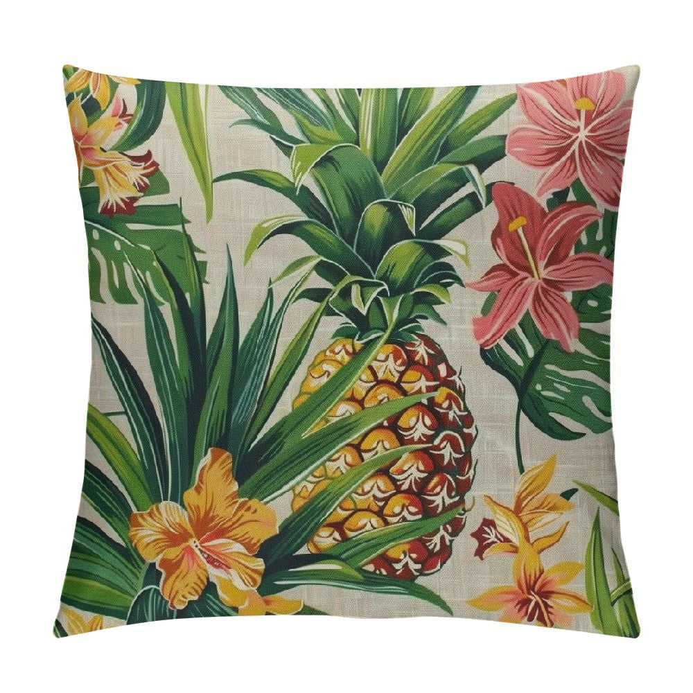 Nawypu Pineapple Decorative Throw Pillow Cover Case Tropical Palm