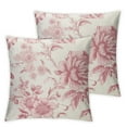 Nawypu Pink and Cream Floral Pillow Covers Set of 2 Vintage Pink Floral ...