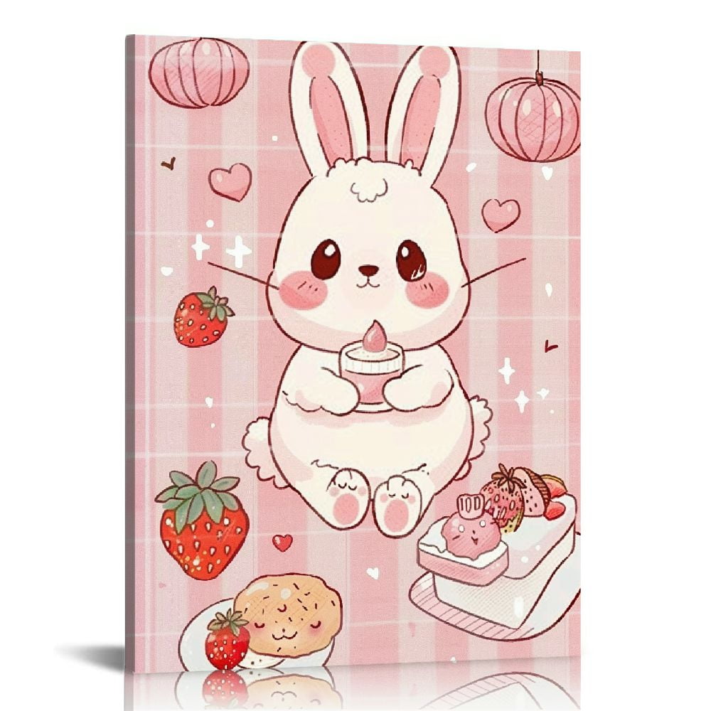 Nawypu Pink Cute Kitchen Room Decor Kawaii Japanese Anime Wall Decor ...