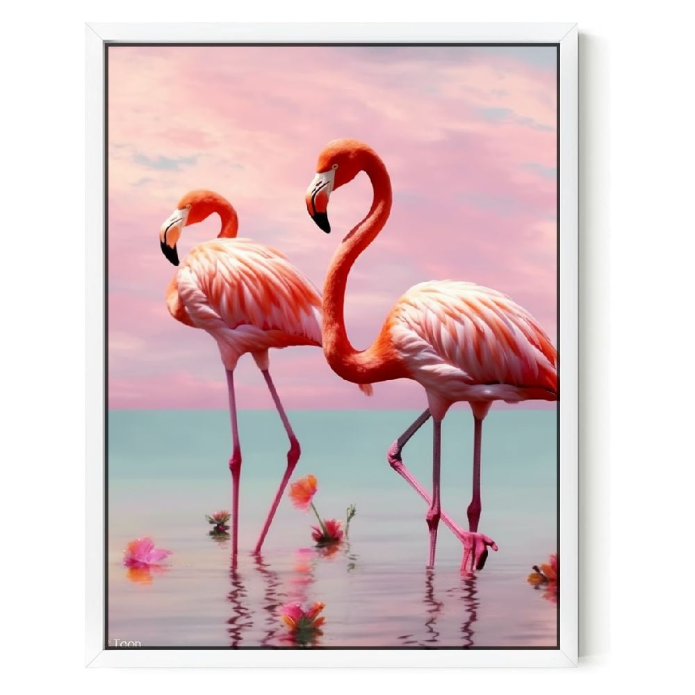 Nawypu Pink Flamingo Decor Wall Art Coastal Flamingo Pictures Flamingo ...