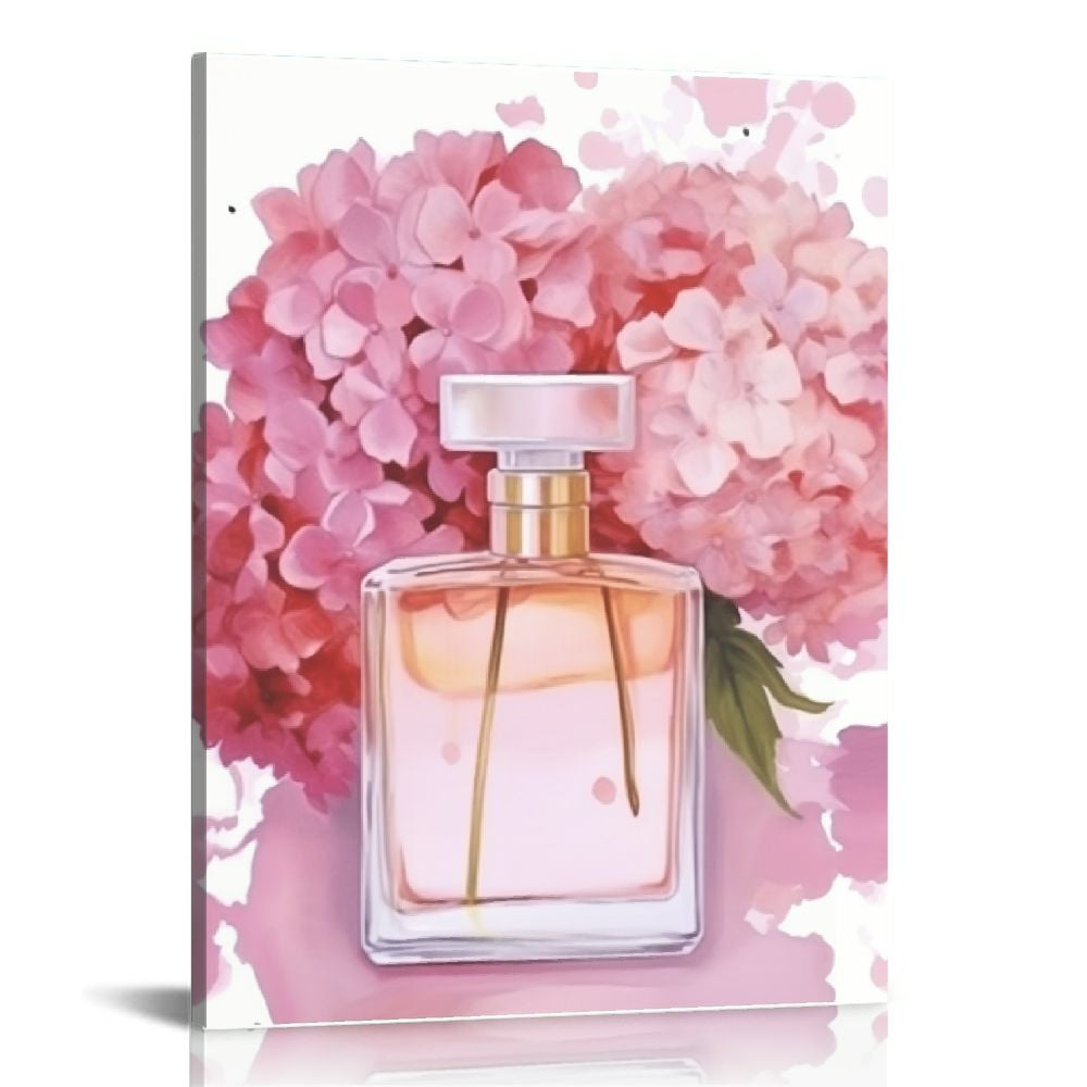 Nawypu Pink Flowers Wall Art Fashion Canvas Pictures Girls Bedroom Wall ...