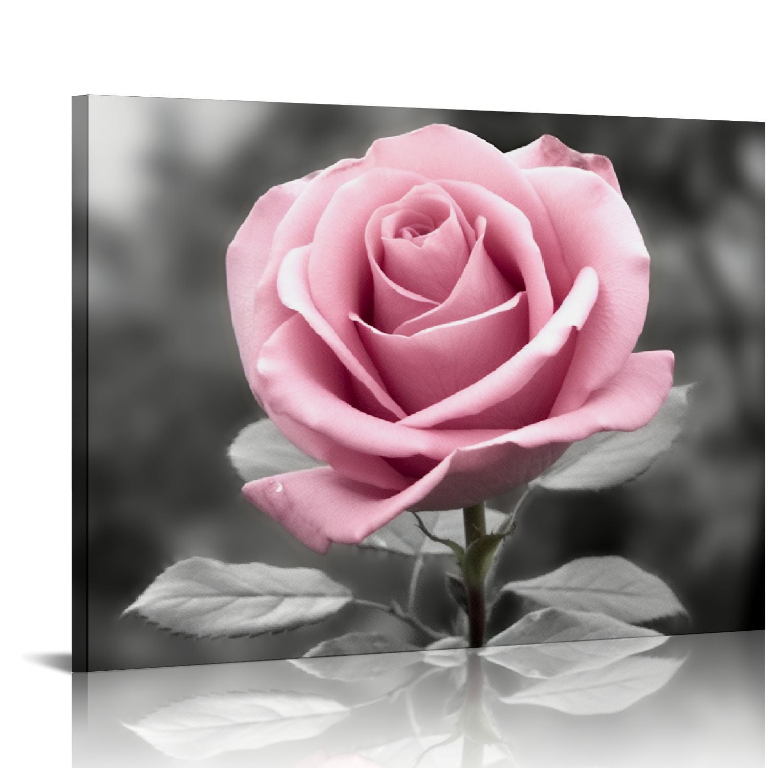 Nawypu Pink Rose Flower Decor Wall Art Floral Paintings Prints Canvas ...