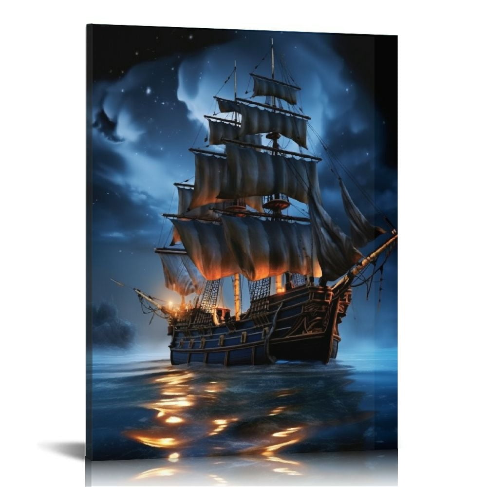Nawypu Pirate Ship Sailing On The Ocean Poster Decorative Painting ...