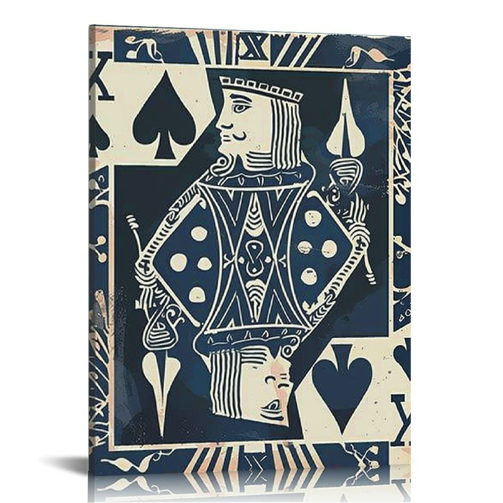 Nawypu Playing Card Canvas Wall Art Trendy Retro Wall Prints Ace Card ...