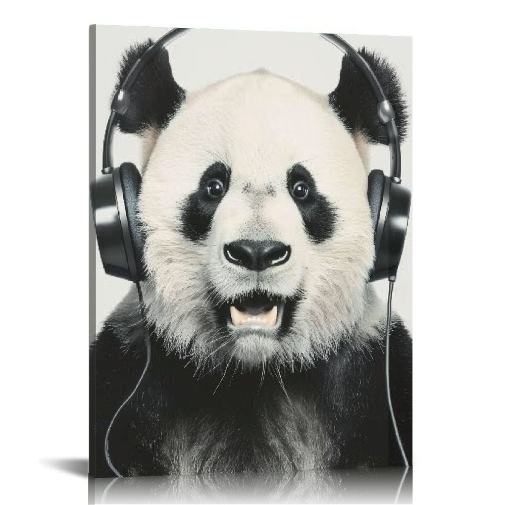 Awypu Playroom Wall Decor Funny Colorful Animal Panda Wall Decor Canvas ...