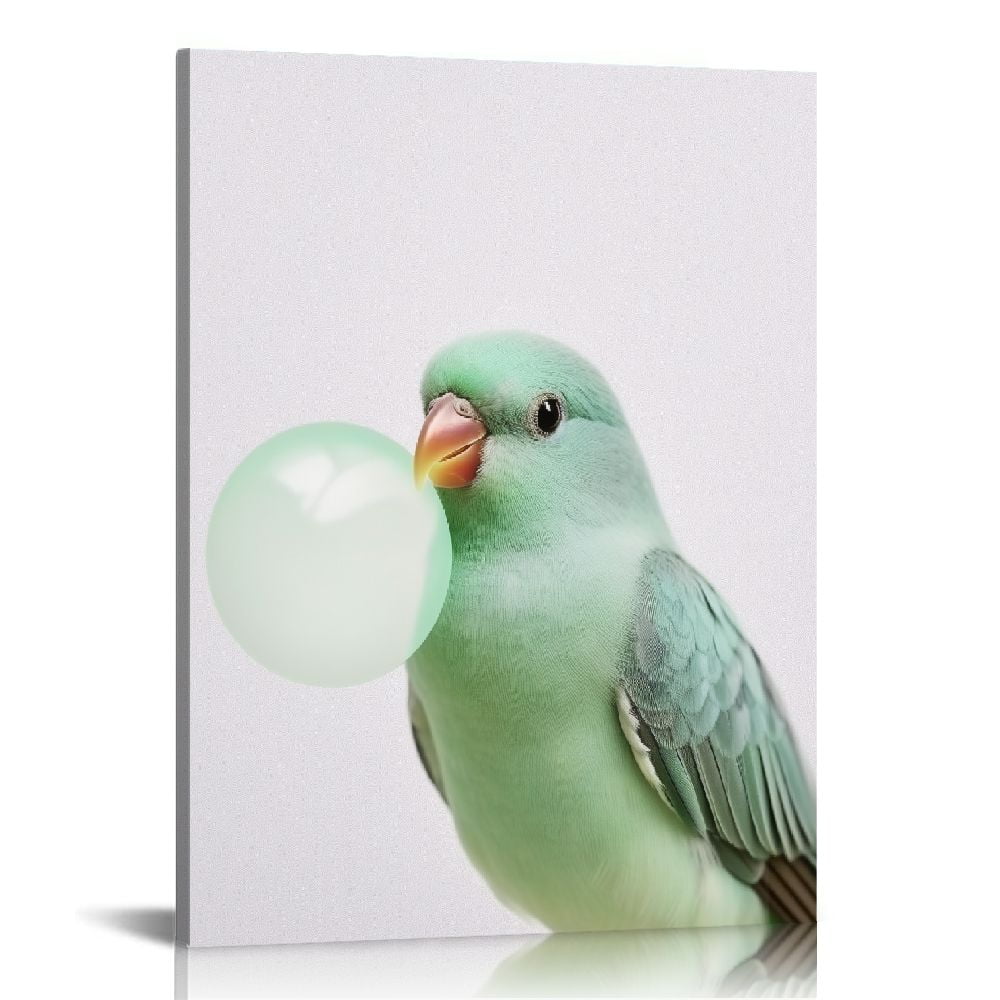 Nawypu Portrait of Monk Parakeet Quaker Parrot Bird Chewing Teal Blue ...