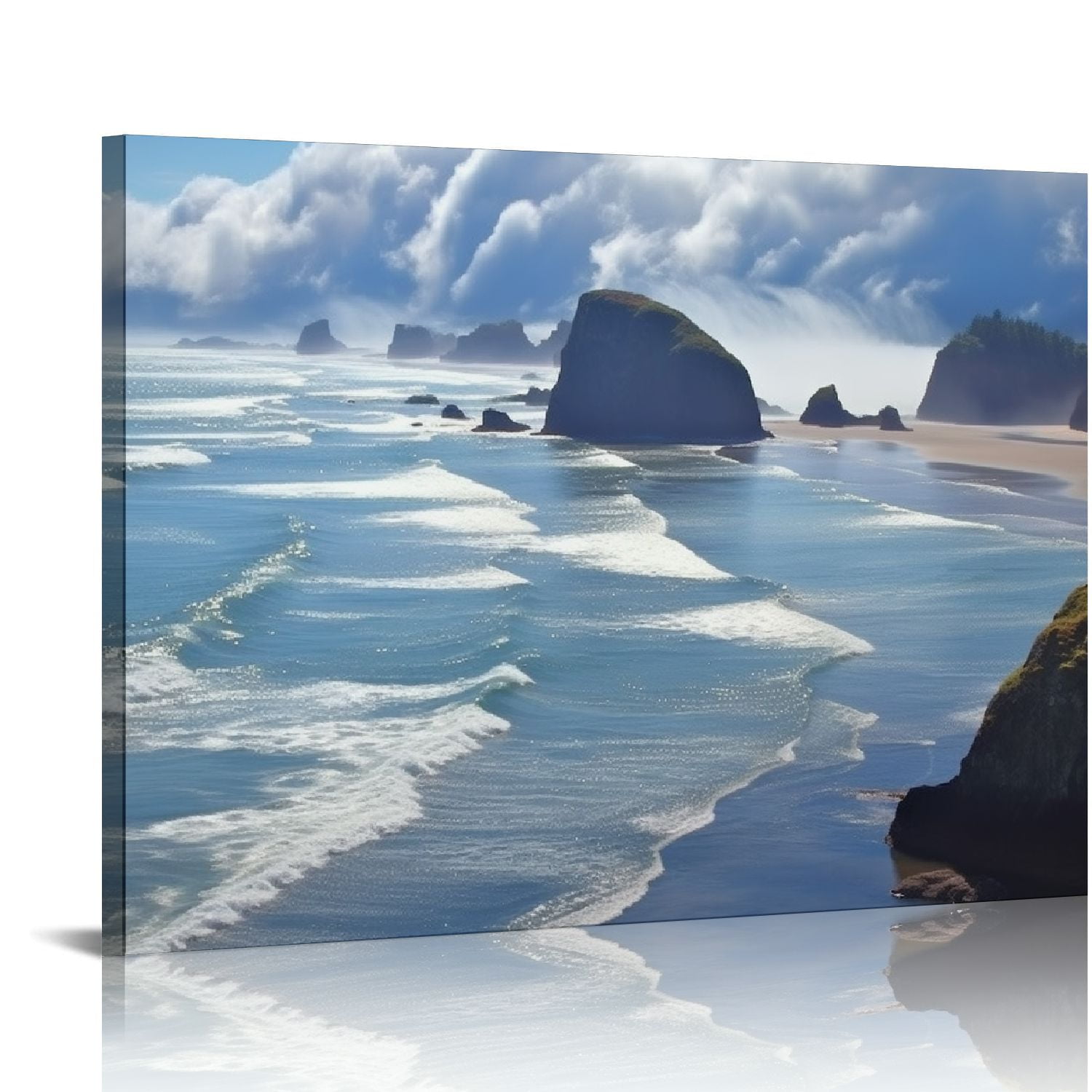 Nawypu Poster Landscape Oregon Coast Cannon Beach Poster Wall Art ...