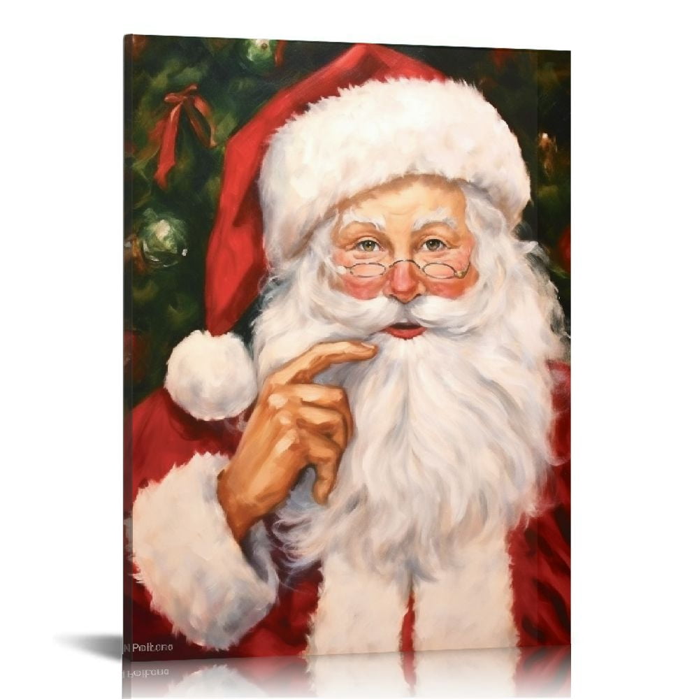 Nawypu Posters Santa Claus Portrait Wall Art Can't Talk Santa Claus ...
