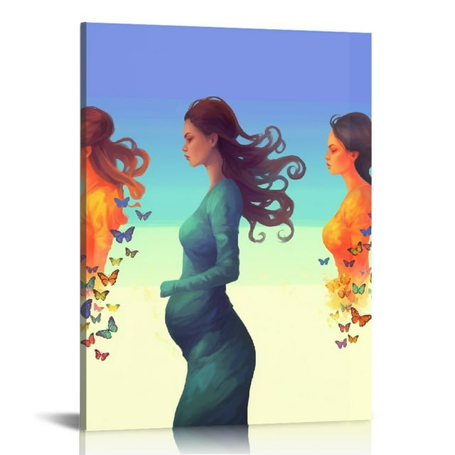 Nawypu Pregnant Lady Stages Abstract Wall Art Print Ideal For Obstetrician Gynecologist