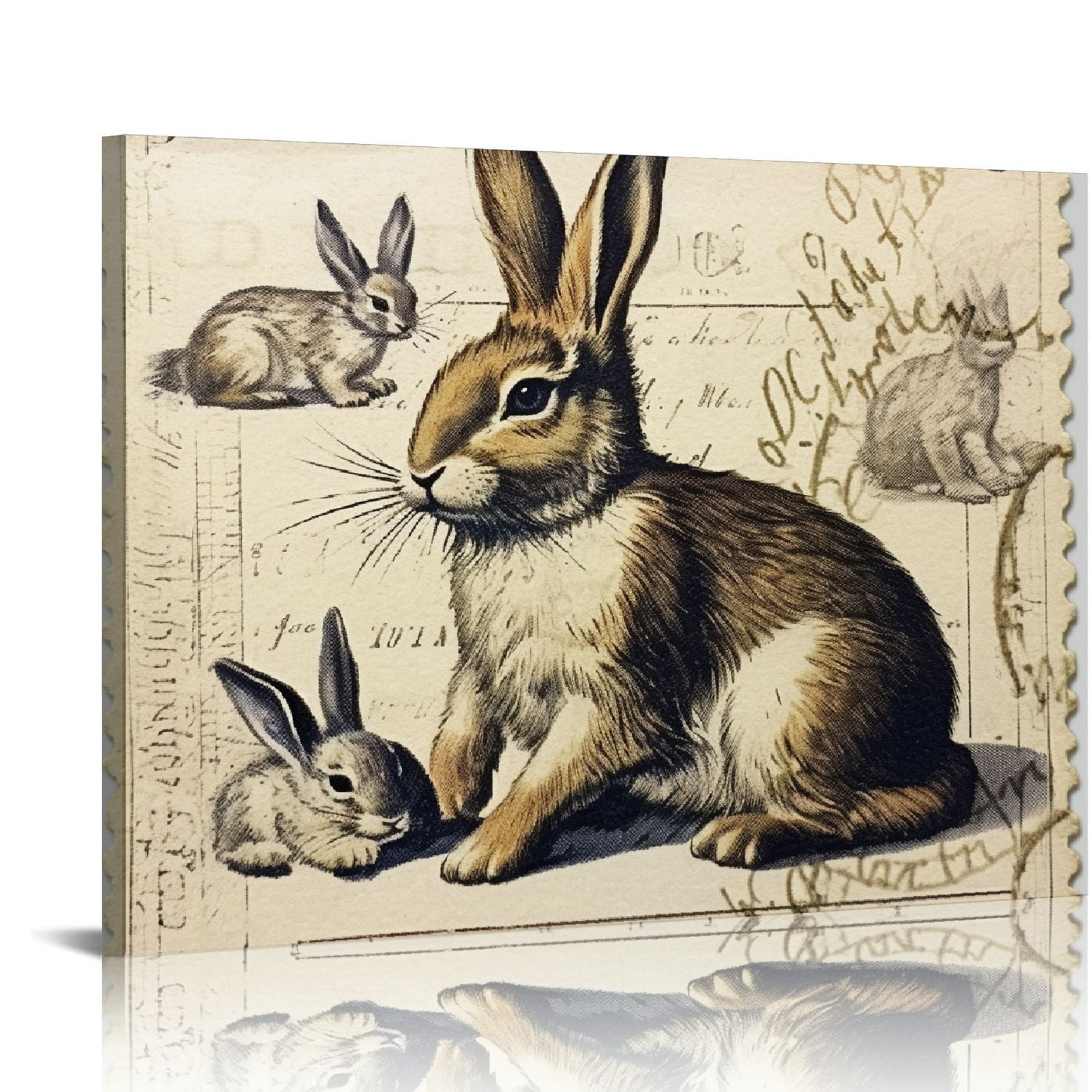 CMMY Primitive Rabbit Wall Art,Rustic Easter Decor,Vintage Rabbit Sign ...