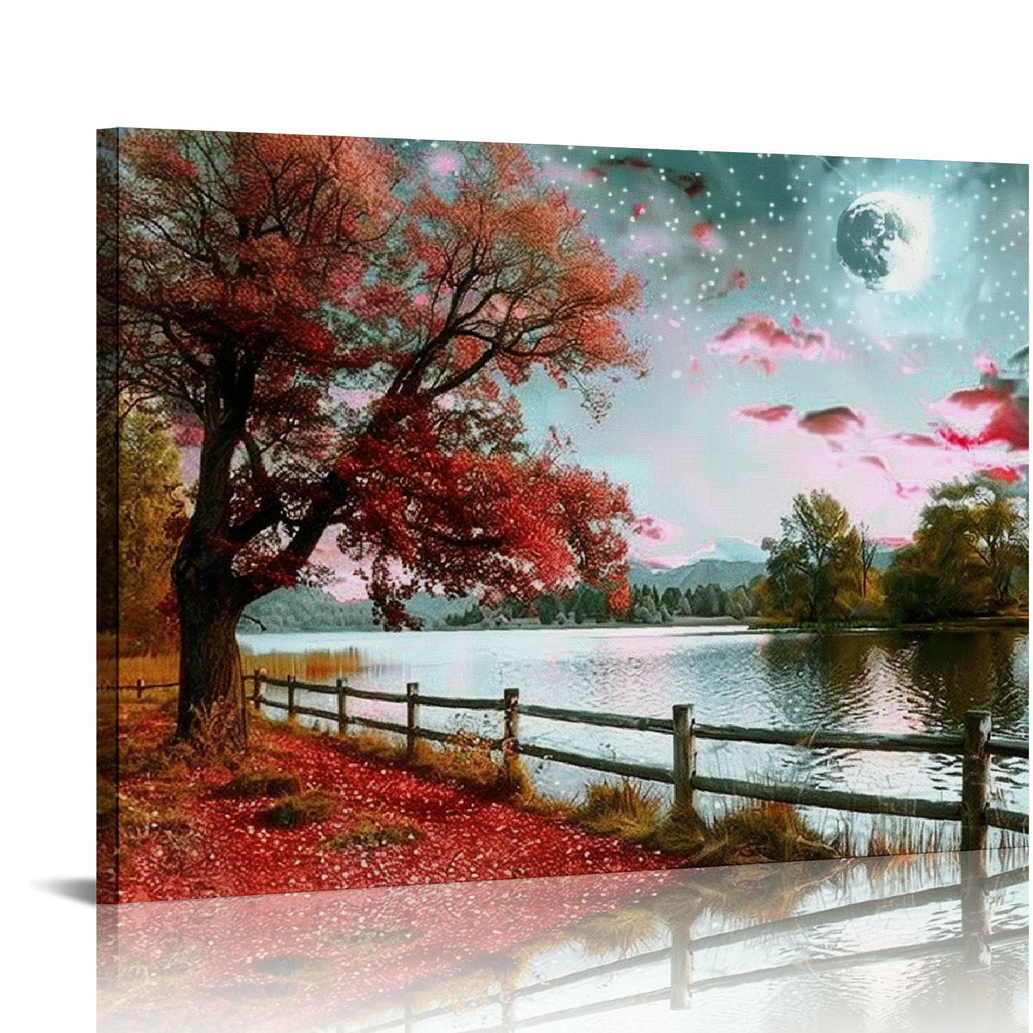 Nawypu Print Artwork Wall Art Decor Poster for living room Red tree ...