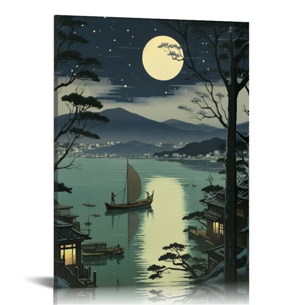 Nawypu Print Canvas Wall Art Tsuchiya Koitsu Maizuru Harbor At Night ...