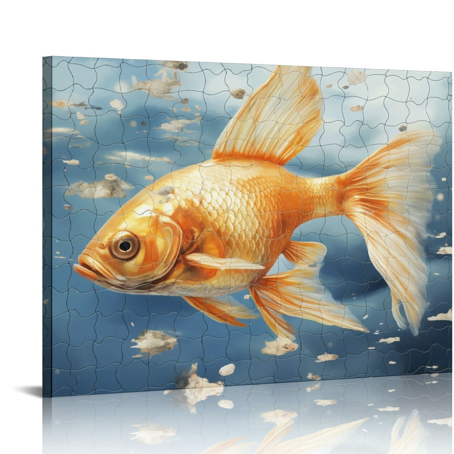 Nawypu Print on Canvas Wall Art Picture Chinese Style Red Lucky Carp ...