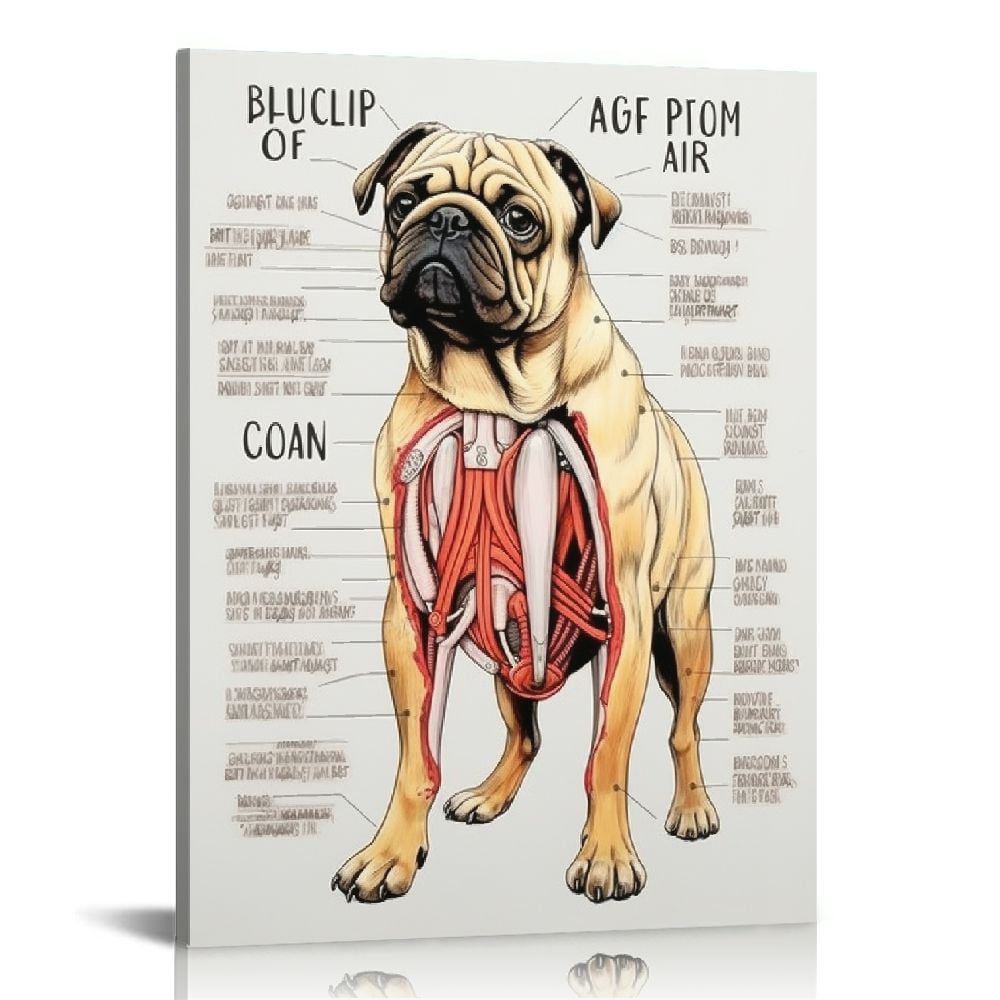 Nawypu Pug Gifts For Pug Lovers,Pug Framed Canvas Kids Wall Art,School ...
