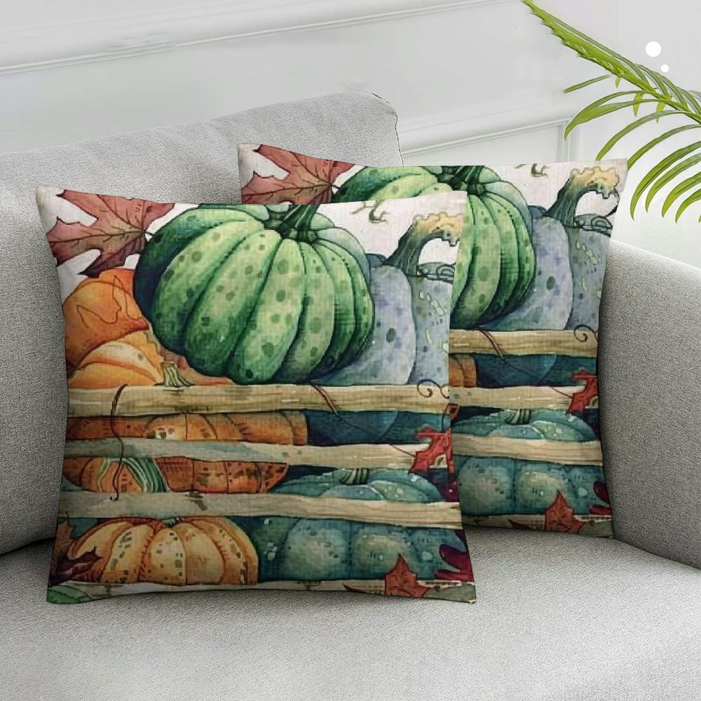 Nawypu Pumpkin Home Fall Decor Throw Pillow Covers Autumn Harvest Maple ...