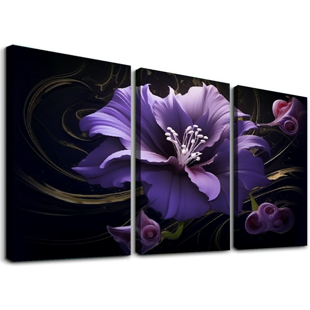 Nawypu Purple Picture Wall Art Purple Canvas Wall Art Purple Wall Decor ...