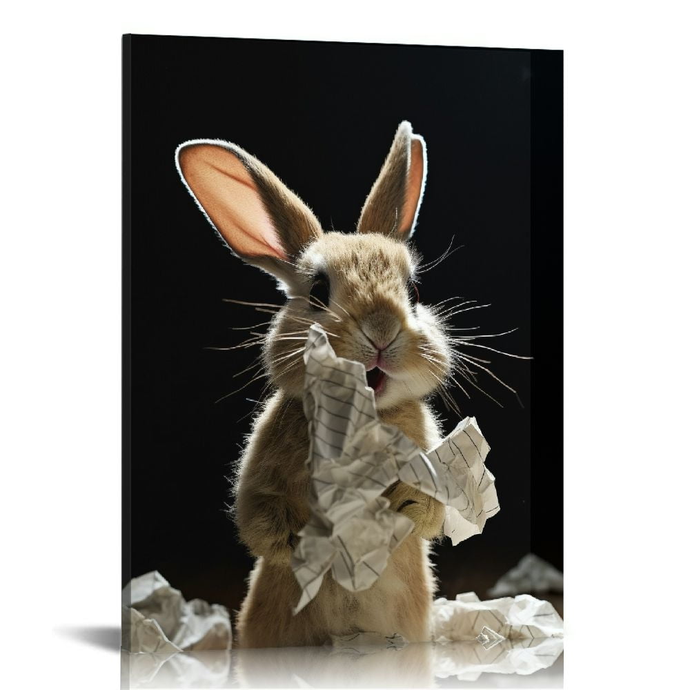 Nawypu Rabbit Bathroom Vintage Tin Sign Roll Paper No Job is Finished ...