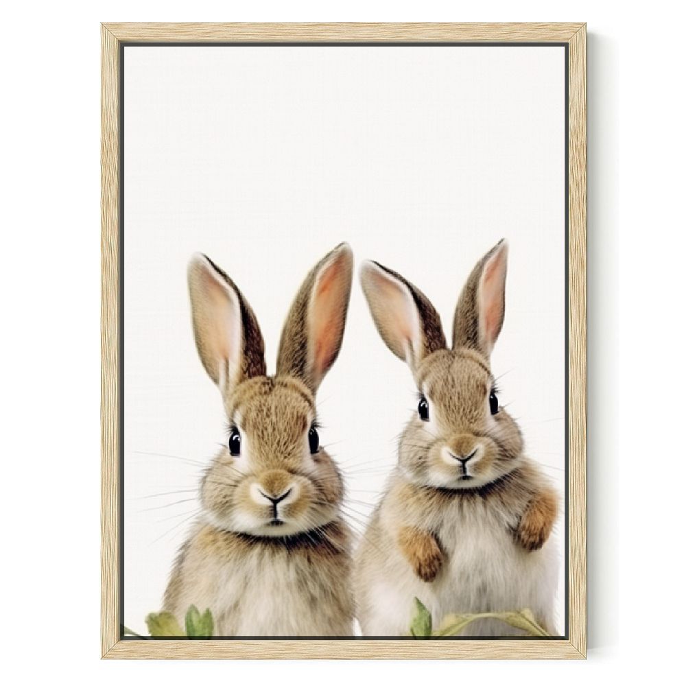 Nawypu Rabbit Canvas Wall Art Cute Animal Artwork Nursery Bunny Picture ...