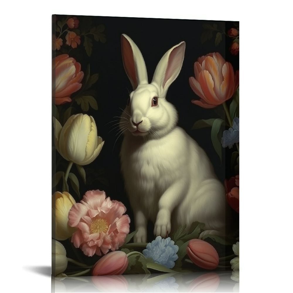 Nawypu Rabbit Prints Wall Art Vintage Gothic Art Prints Bunny With ...