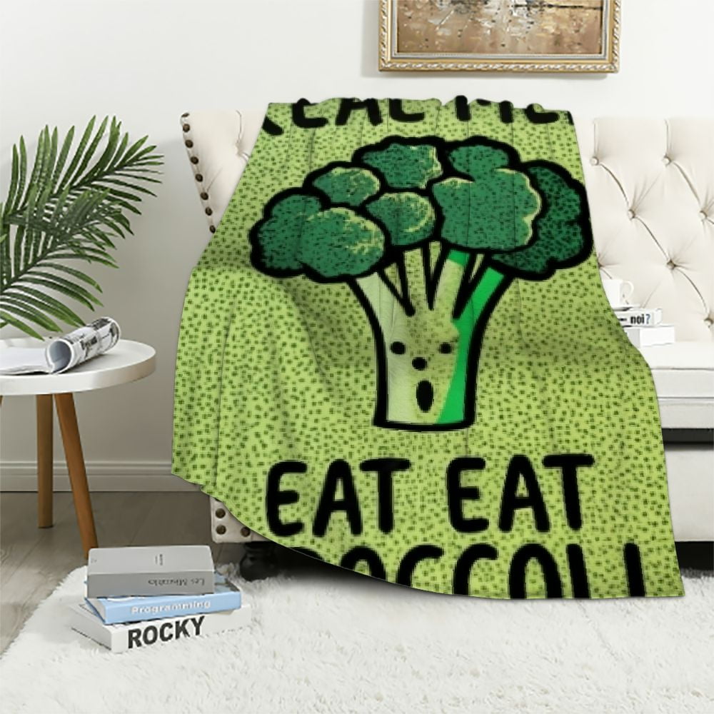 Nawypu Real Men Eat Broccoli Throw Blanket Super Soft Plush Throw ...