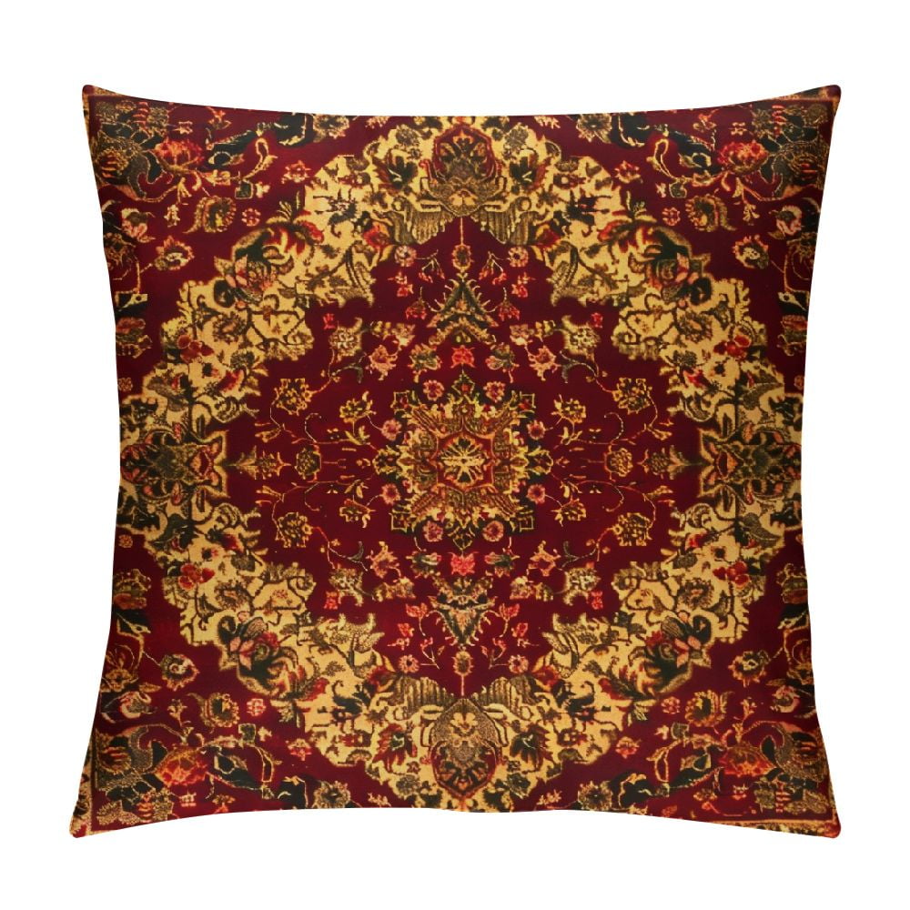 Nawypu Rectangle Pillow Cover Red Oriental Persian Carpet Pattern ...