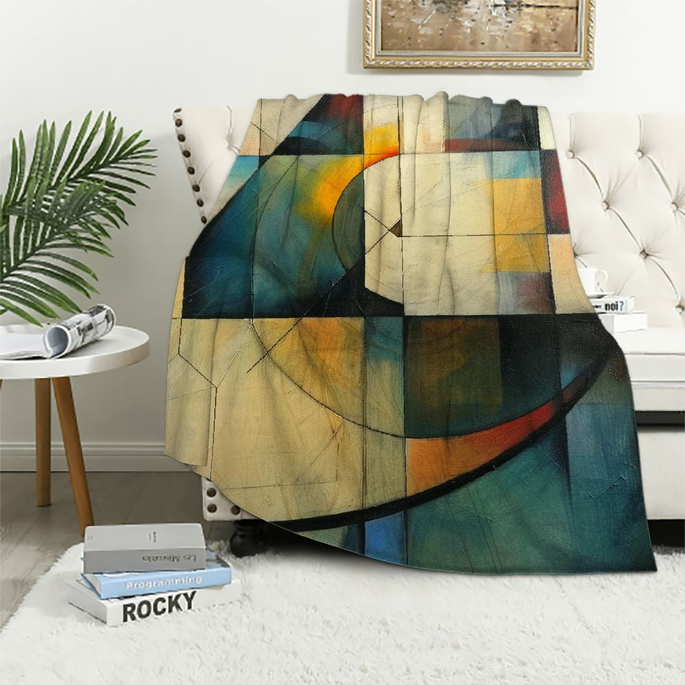 Nawypu Red Abstract Art Style Blanket Soft Flannel Colorful Decorative ...