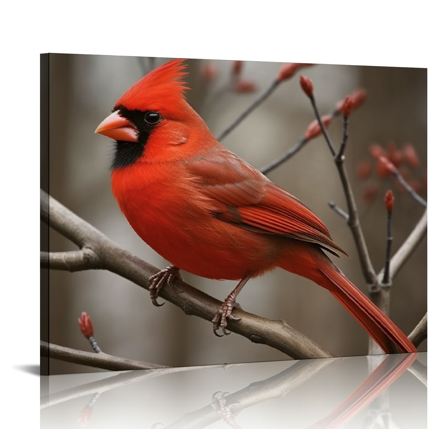 Nawypu Red Bird Cardinal Canvas Prints Wall Art Pictures Wall Decor ...