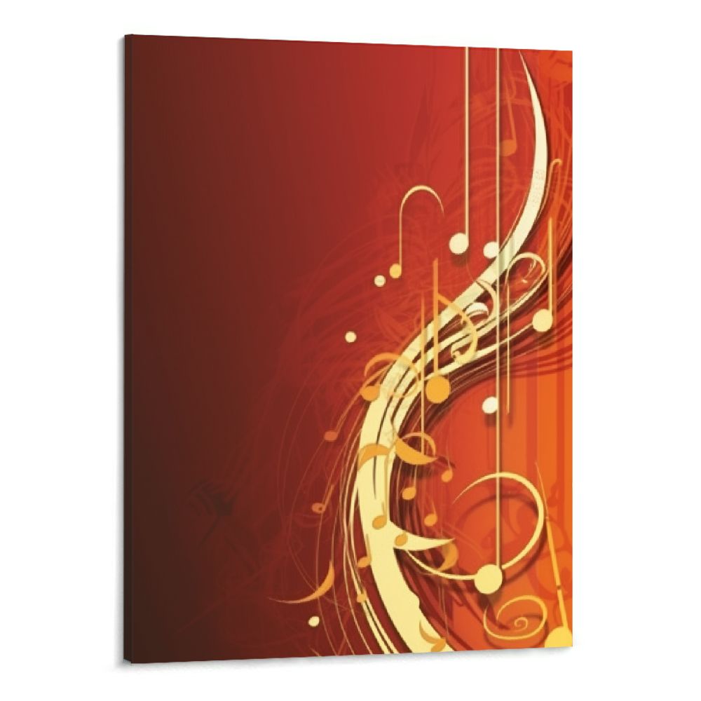 Nawypu Red Flame Music Note Canvas Wall Art Modern Prints Artwork ...