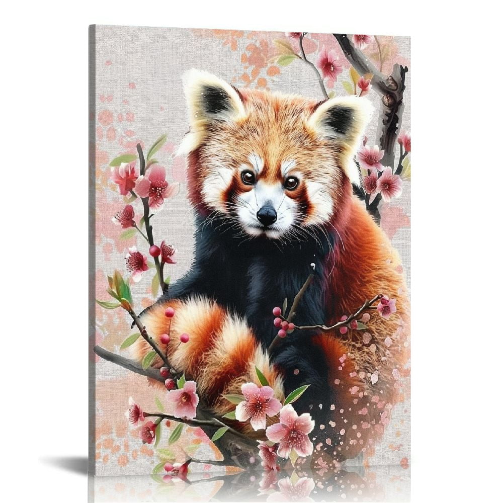 Nawypu Red Panda Print, Red Panda Wall Decor, Red Panda Print on Canvas ...