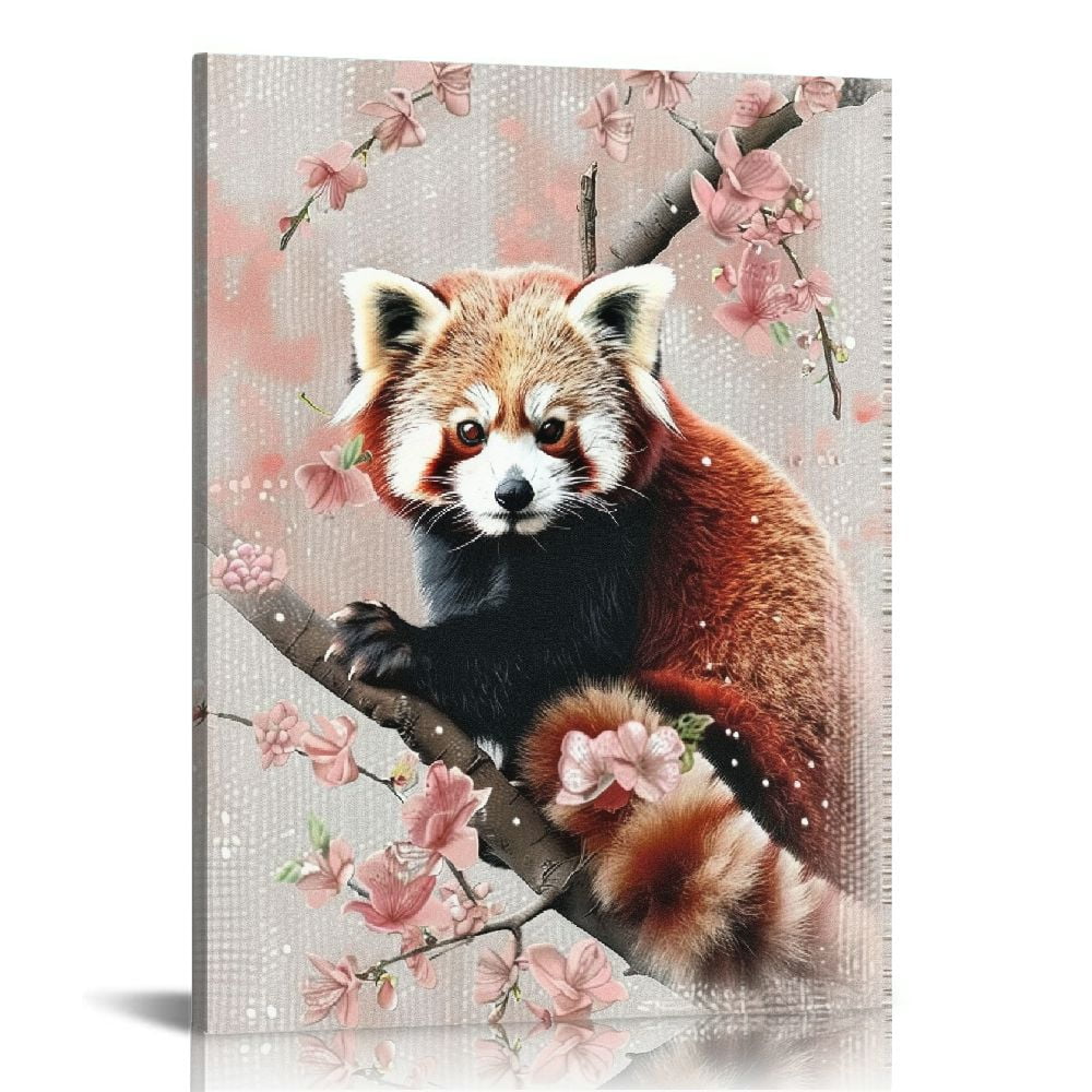 Nawypu Red Panda Print, Red Panda Wall Decor, Red Panda Print on Canvas ...