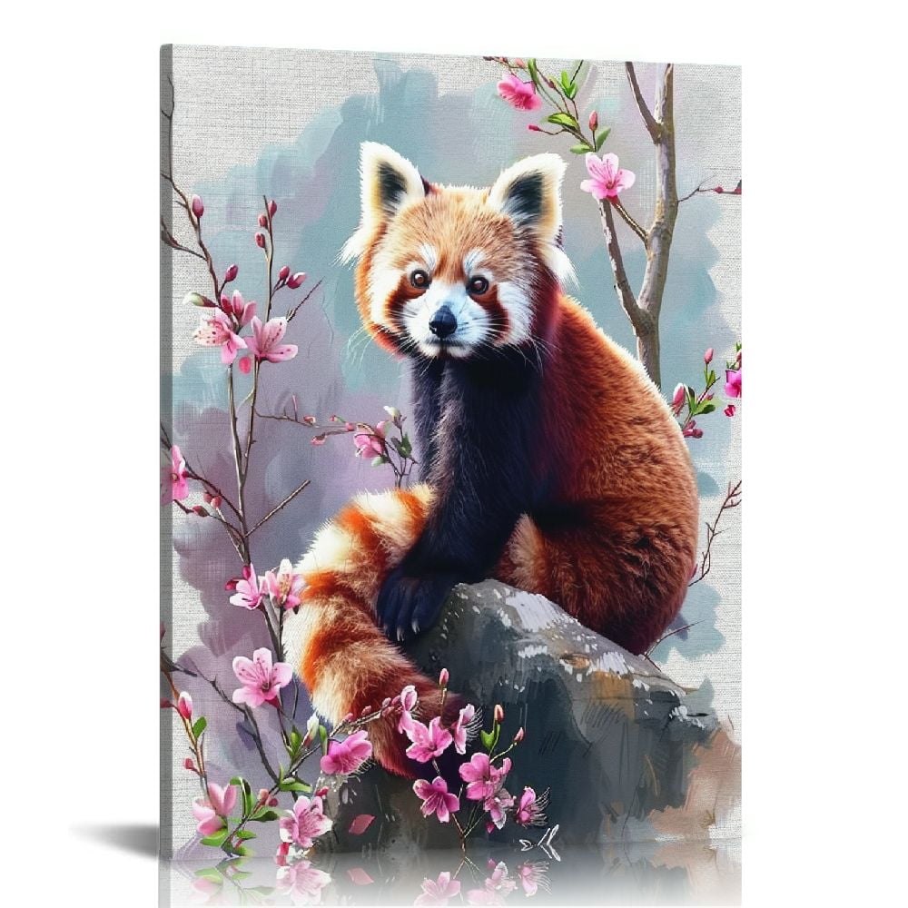 Nawypu Red Panda Print, Red Panda Wall Decor, Red Panda Print on Canvas ...
