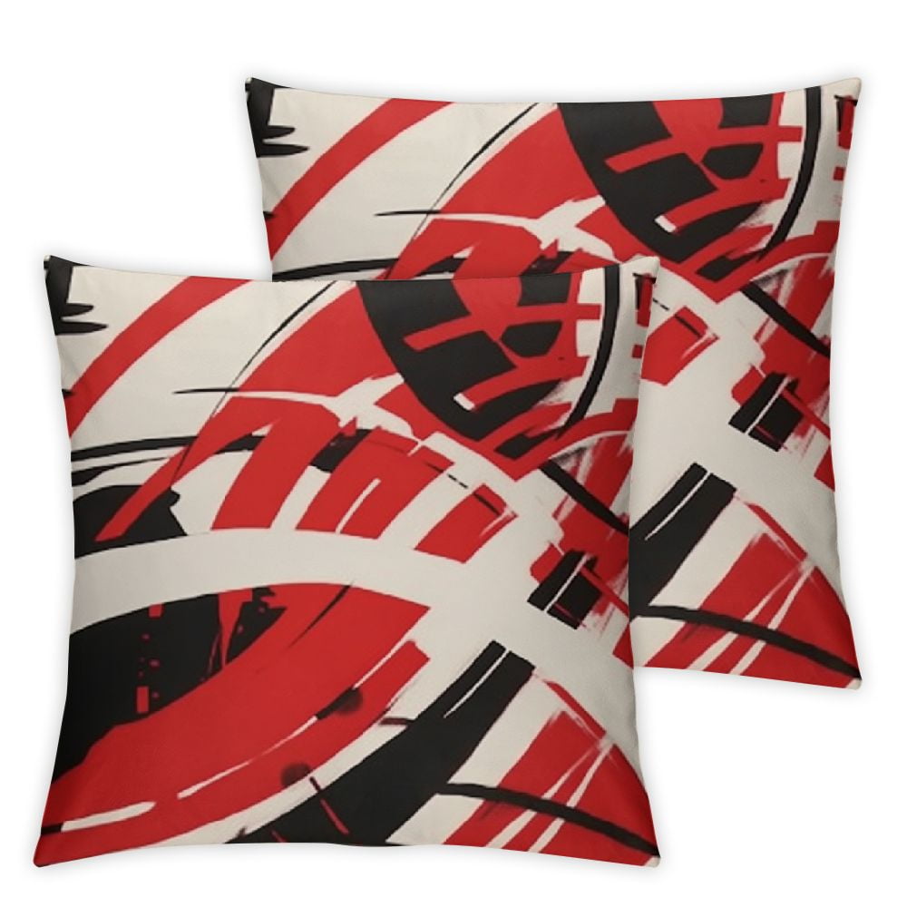 Nawypu Red Throw Pillow Covers 2pcs, Decorative Modern Abstract White ...