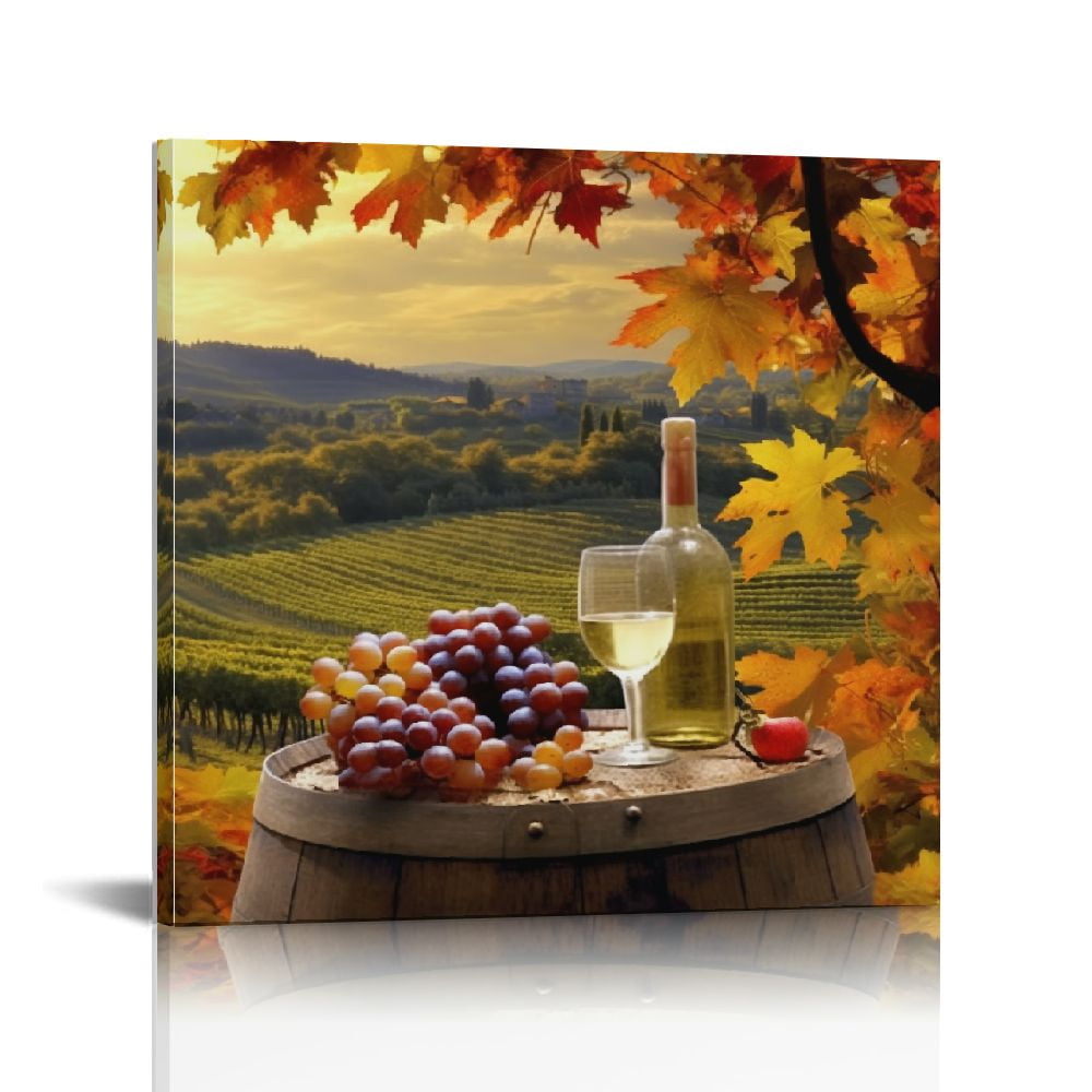 Nawypu Red Wine Glasses Canvas Wall Art For Kitchen Dining Room Decor ...