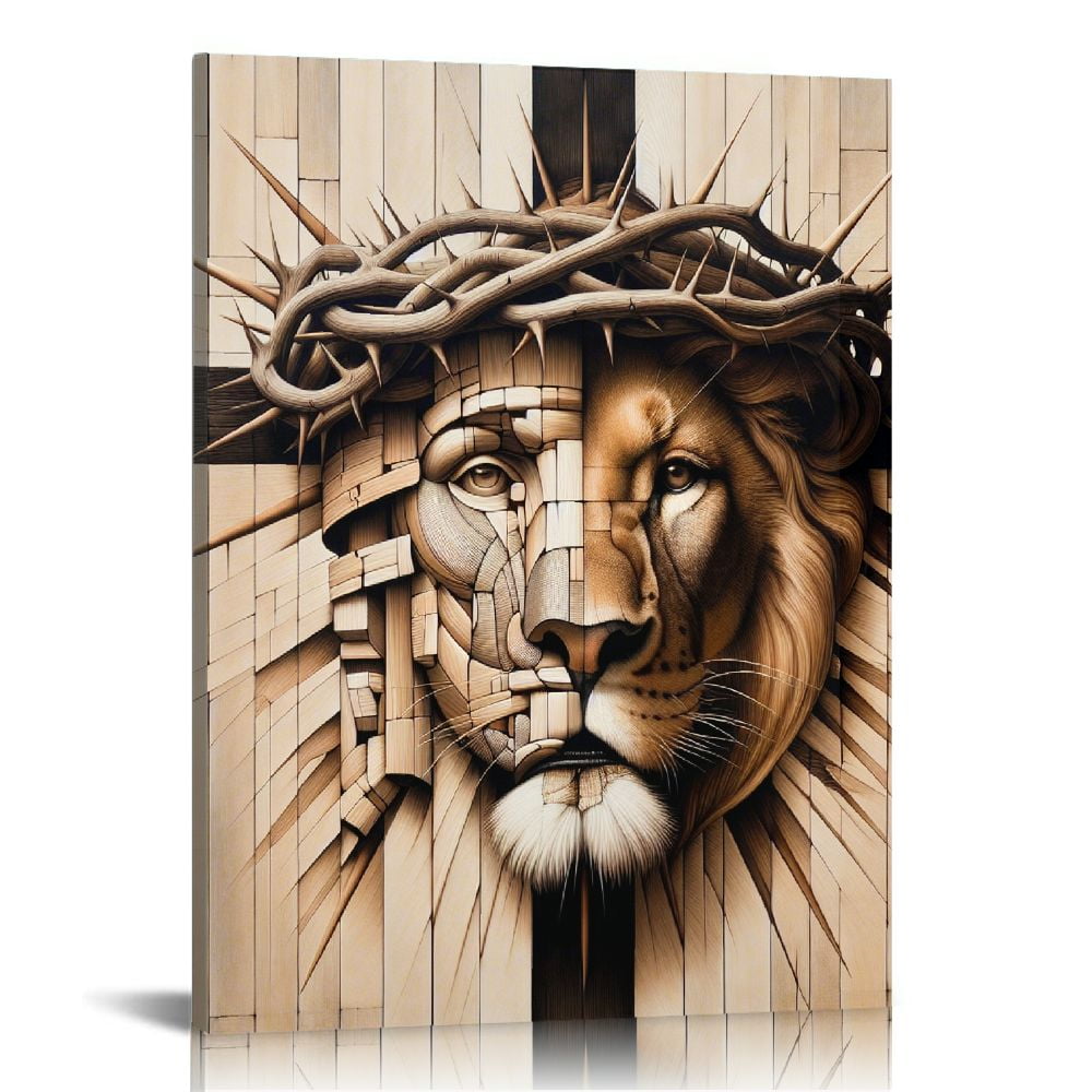 Nawypu Religious Pictures of Jesus Lion Canvas Wall Art God Posters and ...