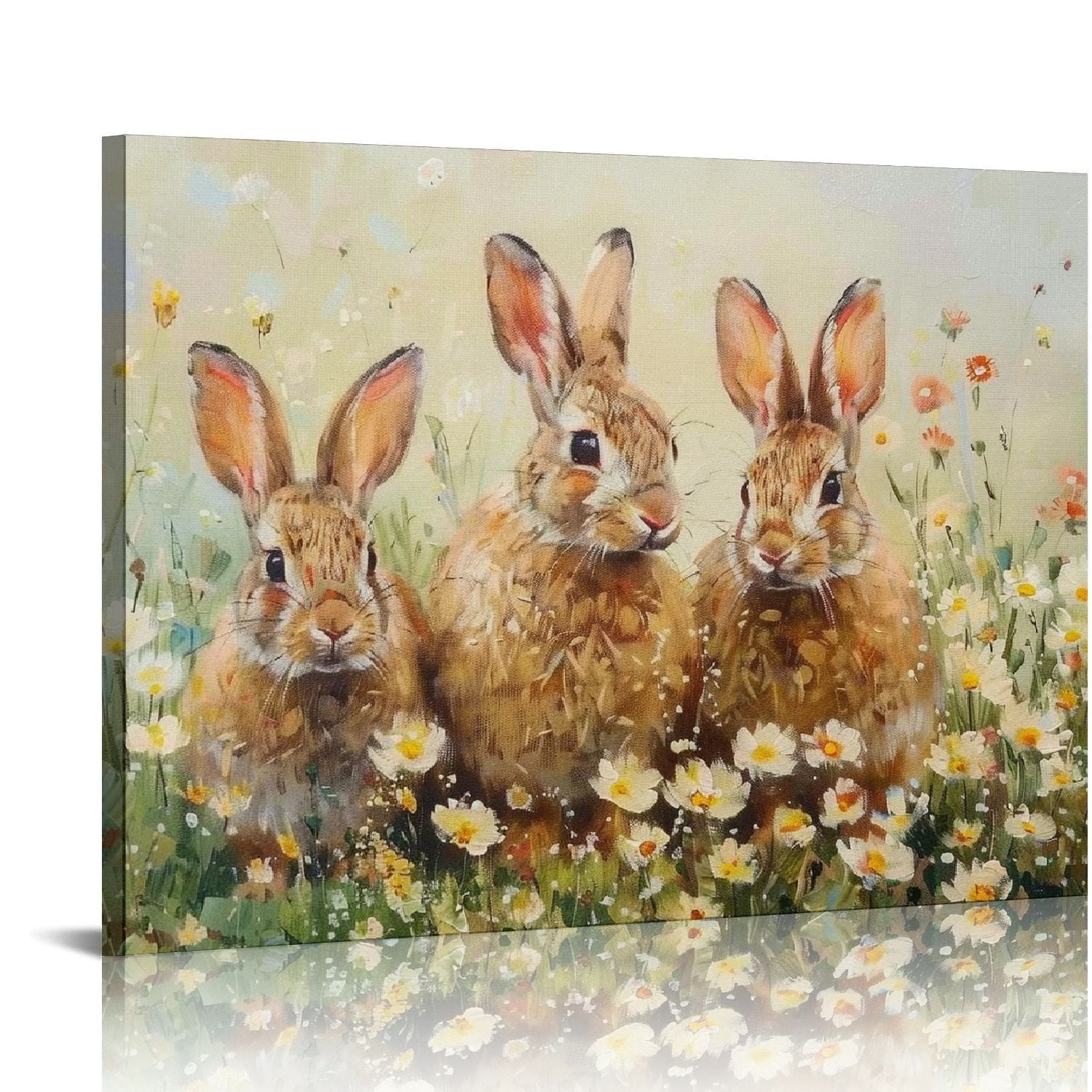 Nawypu Retro Art Three Rabbits Poster Printing Canvas Painting Living ...