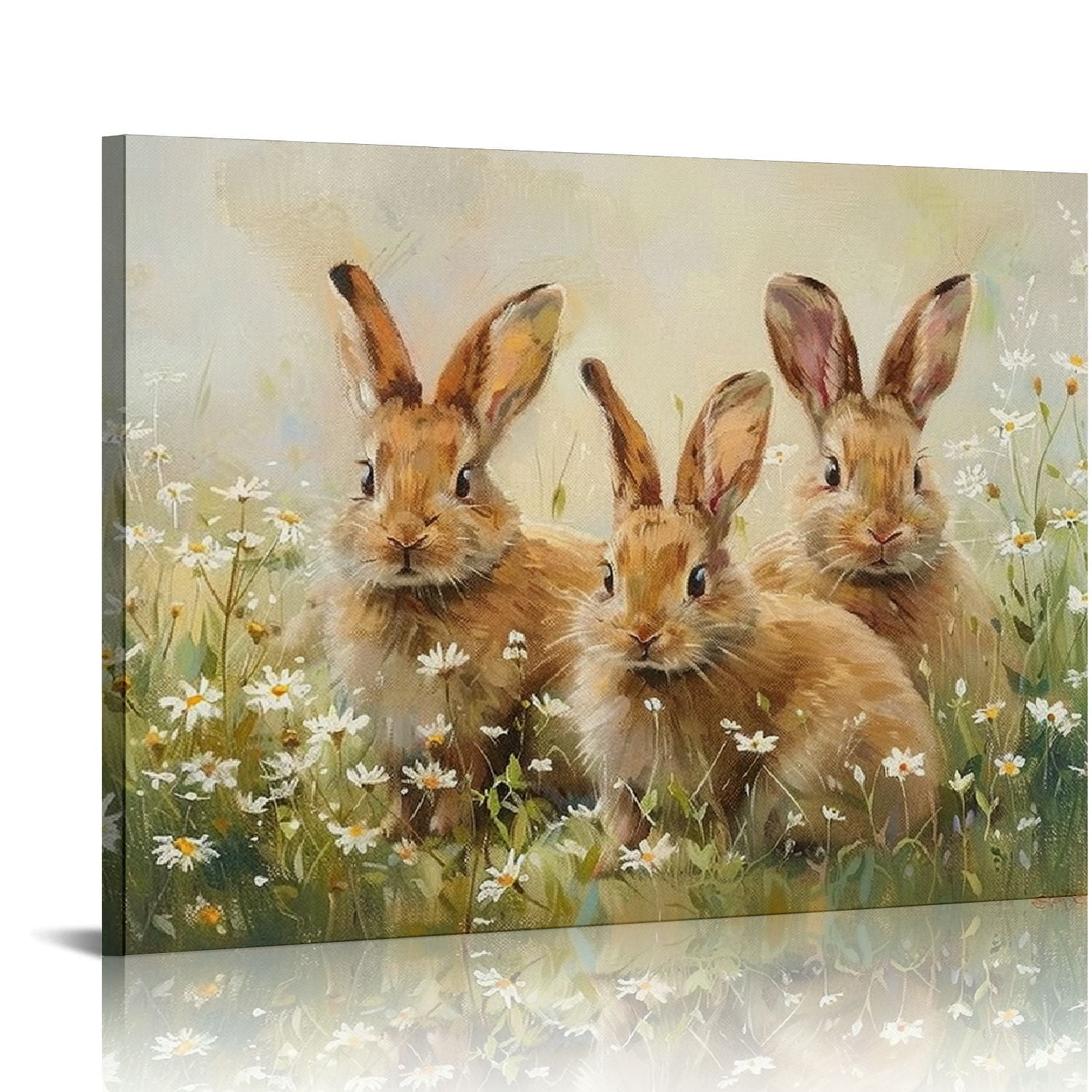 Nawypu Retro Art Three Rabbits Poster Printing Canvas Painting Living ...