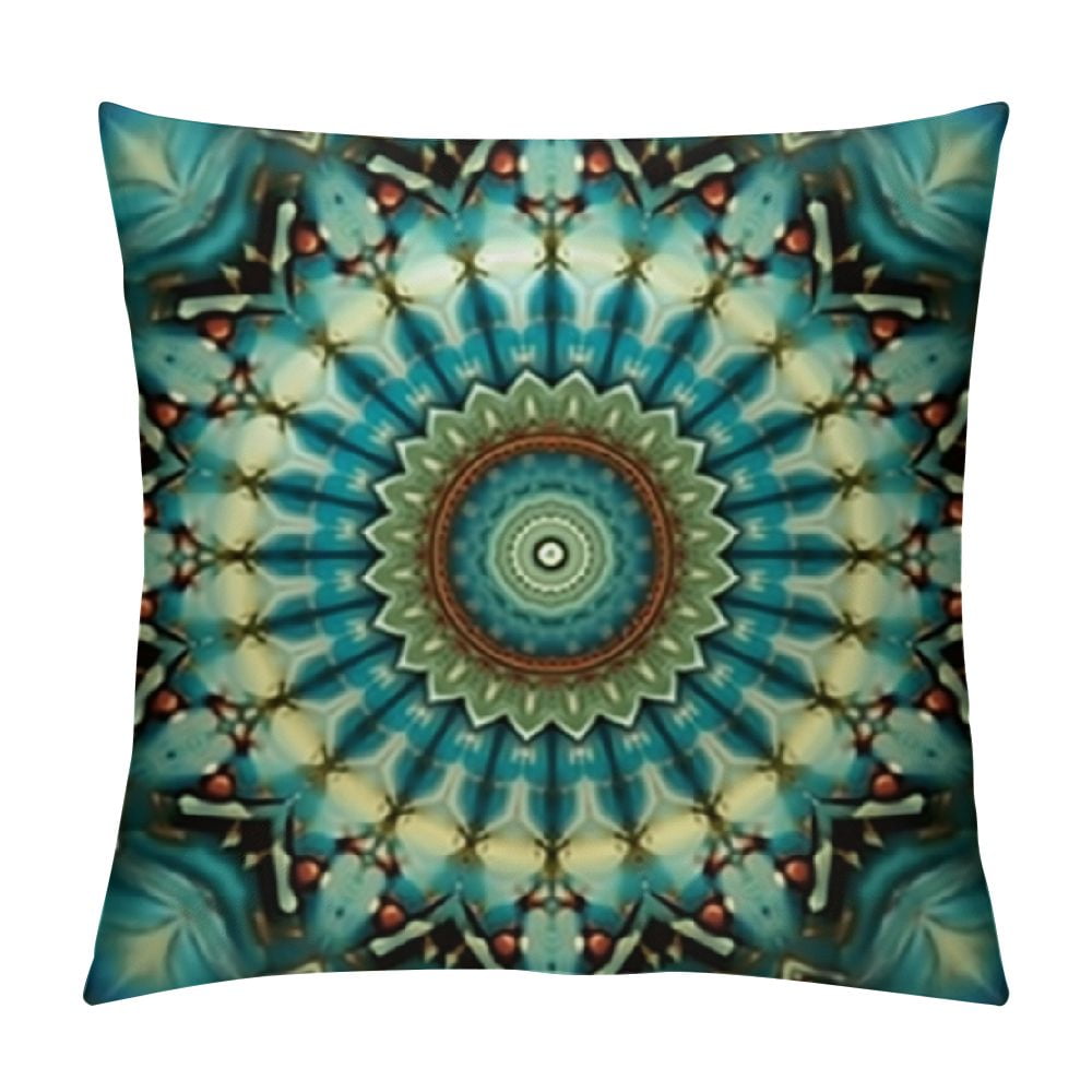 Nawypu Retro Floral Mandala Compass Medallion Bohemian Pillow Covers ...