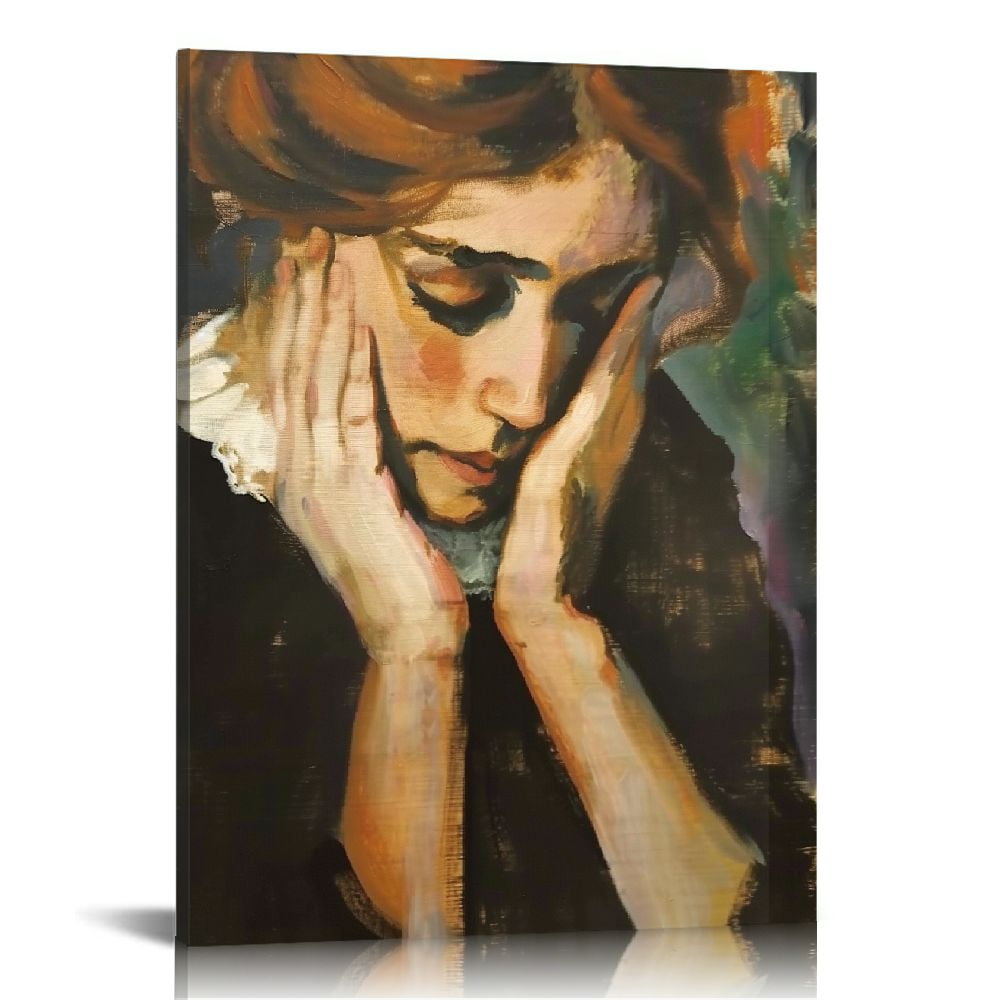 Nawypu Retro Funny Bathroom Wall Art,Comical Lady Classical Paintings ...
