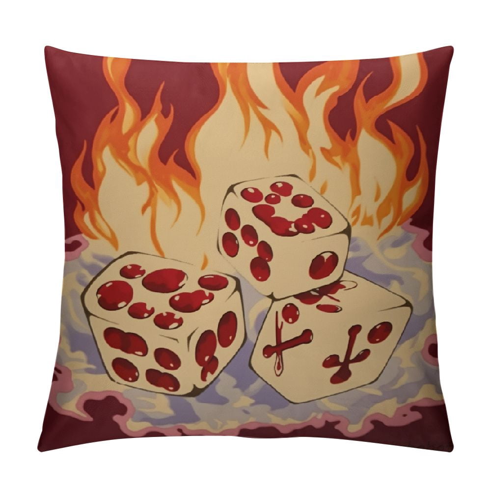 Nawypu Retro Groovy 90s Aesthetic Cherry Bomb Flaming Dice Funky Throw ...