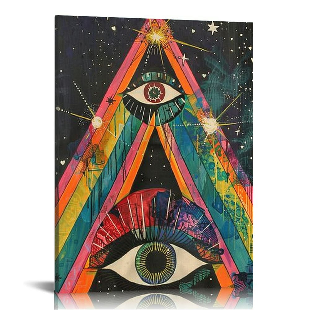Awypu Retro Hippie Wall Art, 70's Psychedelic Eyes Art Posters ...