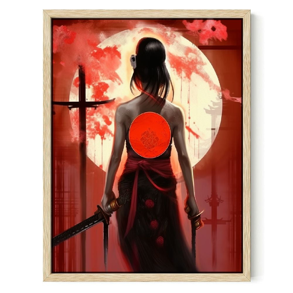 Nawypu Retro Japanese Geisha Canvas Art Print The Samurai Girl Poster ...