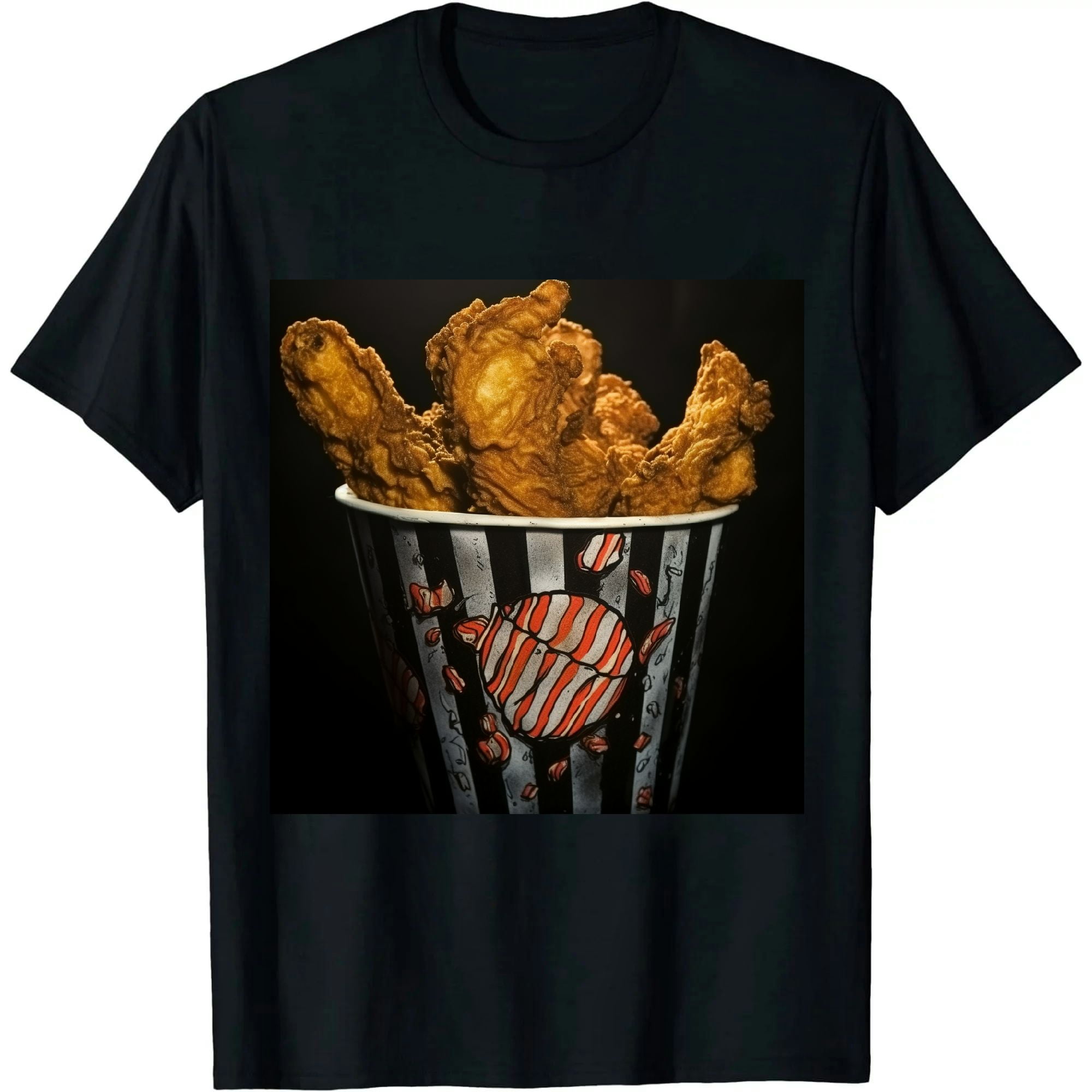 Nawypu Retro National Fried Chicken Day Funny Fast Food Lover T-Shirt ...