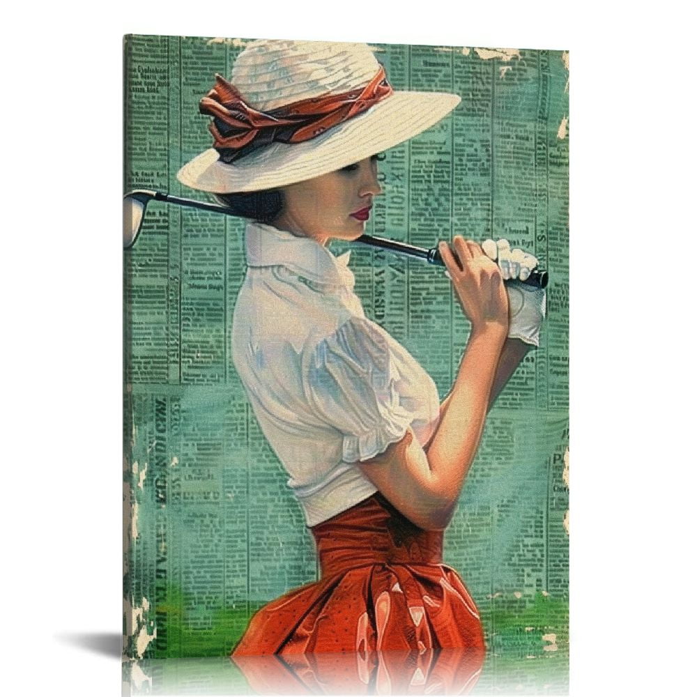 NJEUXUS Retro Signs Vintage Never Underestimate An Old Lady Who Golf St ...