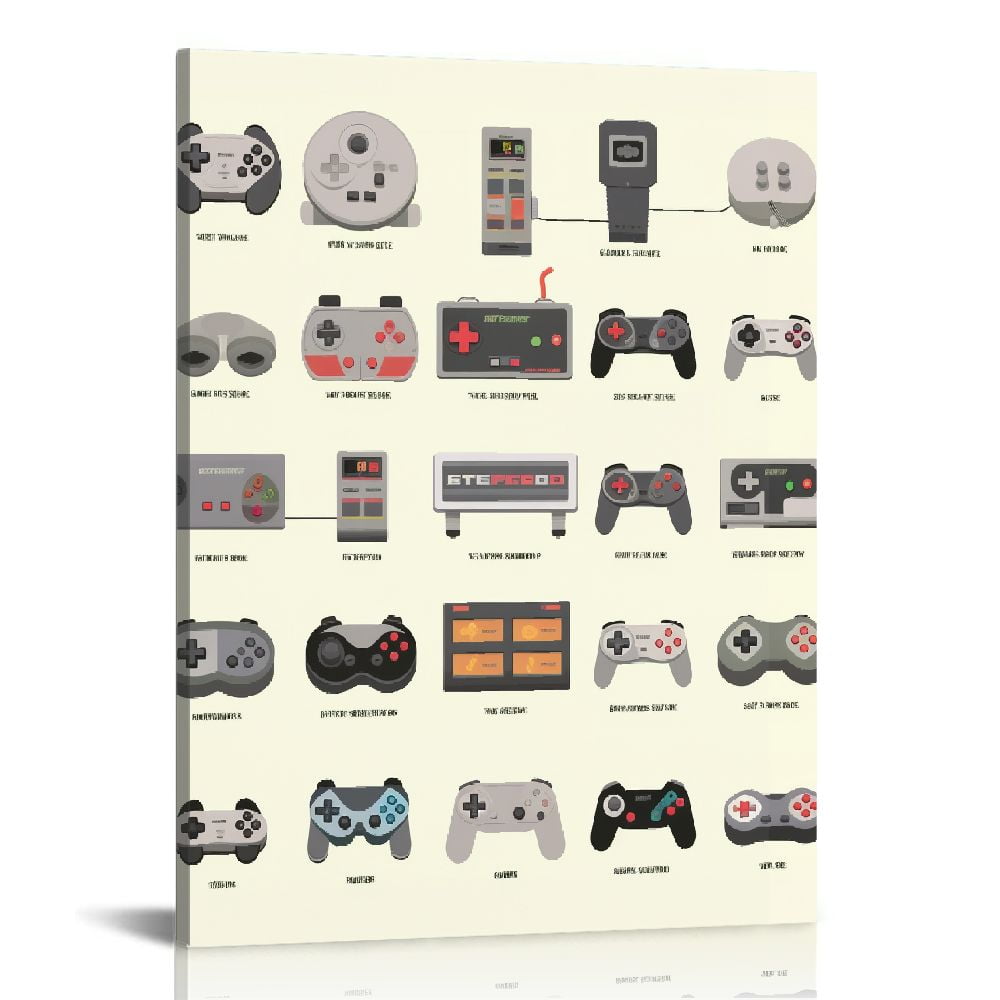 Retro Video Game Posters for Gaming Room Wall Decor. Evolution of Video ...